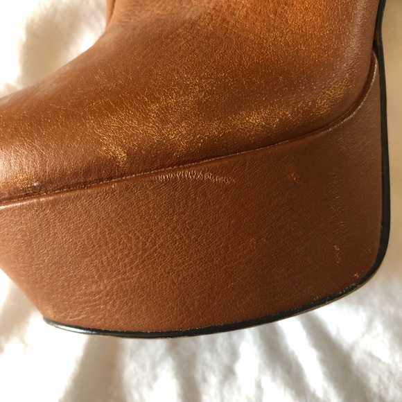 H by Halston | Shoes | Camel And Gold Platform Booties | Poshmark